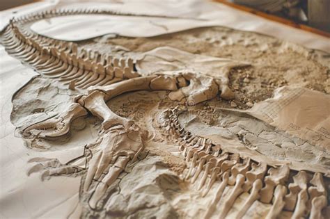 An Intricate Rendering Of A Beautifully Preserved Dinosaur Fossil