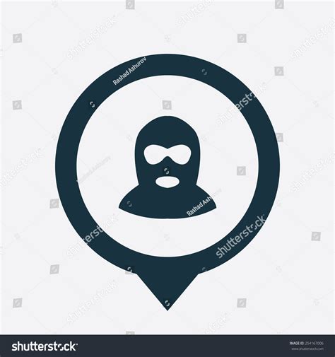 Offender Icon Map Pin On White Stock Vector Royalty Free 254167006