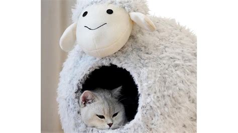 Kmall Cat Cubby With Sisal Scratching Post 77cm Sheep Harvey Norman New Zealand