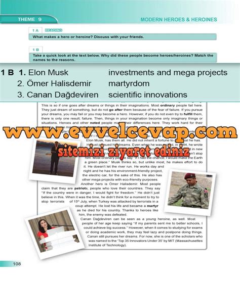 Sınıf Meb Yayınları İngilizce Ders Kitabı Sayfa Cevabı Evvel Cevap
