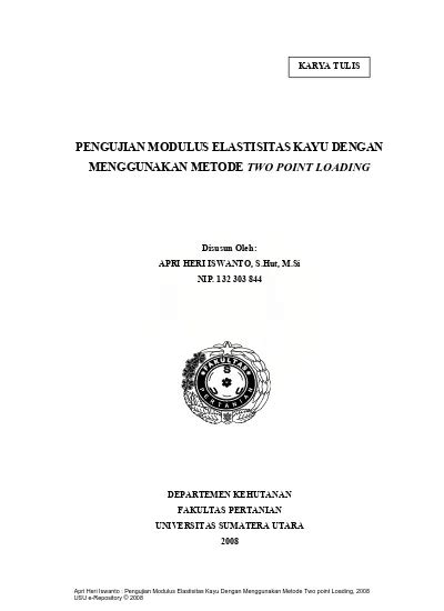 Pengujian Modulus Elastisitas Kayu Dengan Menggunakan Metode Two Point
