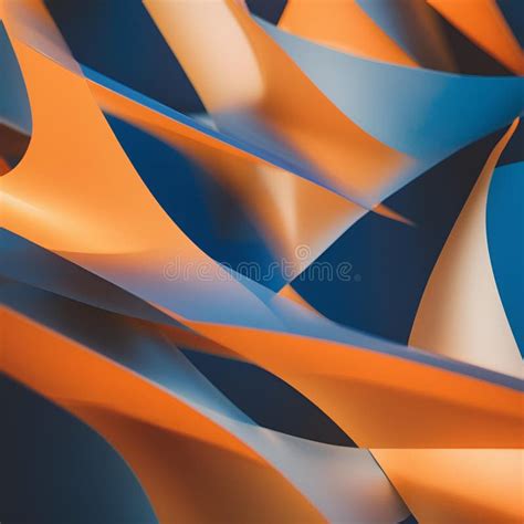 Abstract Blue And Orange Geometric Shapes Creating A Dynamic Stock