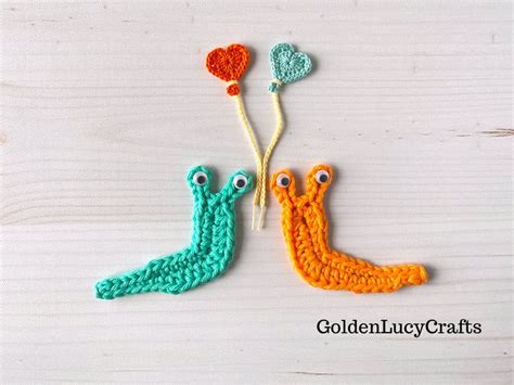 Crochet Pattern Slug Applique Slugs And Kisses Motif Etsy