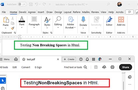 How To Ensure Non Breaking Spaces Are Rendered Correctly In Pdfs Generated From Html Telerik