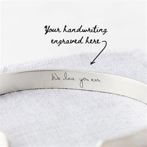Sterling Silver Handwriting Signature Bangle Handwriting Etsy