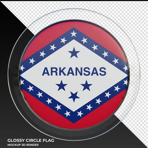 Premium Psd Arkansas Realistic 3d Textured Glossy Circle Flag