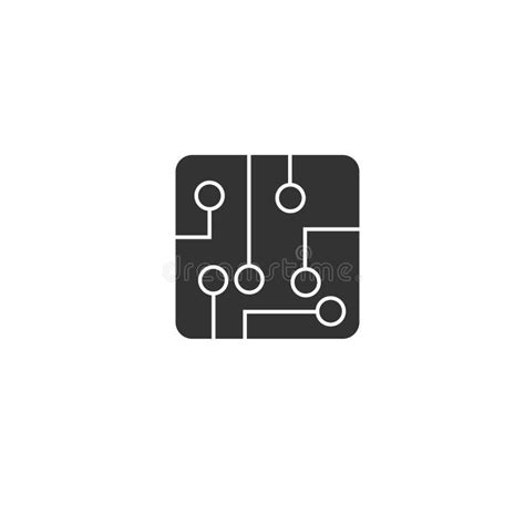 Circuit Board Icon Black In Flat Style Vector Illustration On White
