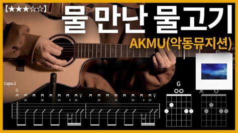 599akmu악동뮤지션 물 만난 물고기 기타커버 【★★★】 Guitar Tutorial ギター 弾いてみた