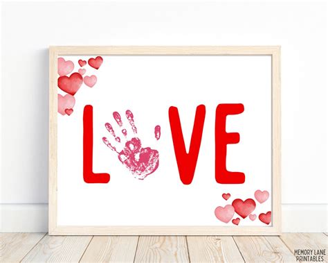 Valentines Handprint Art Craft Valentines Handprint Crafts Fun