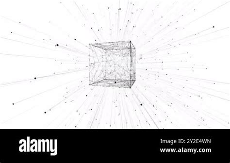 3d Render Of Geometric Loop Animation Of Cube With Beams On White