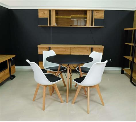 Nel Blagovaonski Set Stol Stolice Crno Bijeli Emmezeta Webshop