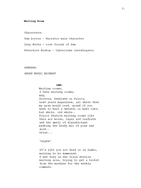 Waiting Room Final Script Edit Pdf