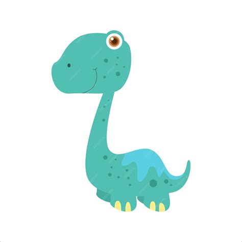 Ilustración Vector Gráfico Adorable Sonrisa Y Feliz Brontosaurio