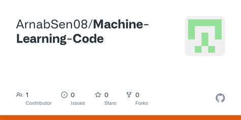 Github Arnabsen08machine Learning Code