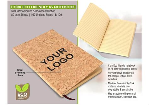 Premium Customizable Eco Friendly Bamboo Notebook Sticky Notes For