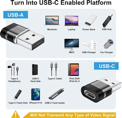 BaseNew Paquete De 6 Adaptadores USB A USB C Adaptador USB A A USB C Adaptador USB A USBC C