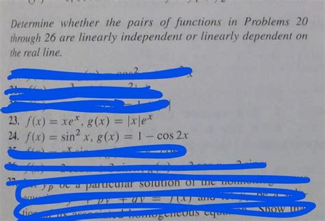 Solved Determine Whether The Pairs Of Functions In Problems Chegg Com