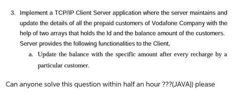 solved 3 implement a tcp ip client server application where