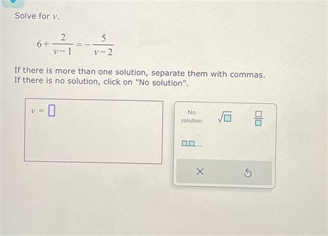 Solved Solve For V 6 2v 1 5v 2If There Is More Than One Chegg