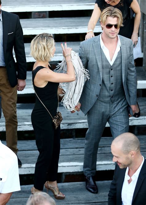 Elsa Pataky And Chris Hemsworth Leaving The Foxtel Season Launch At