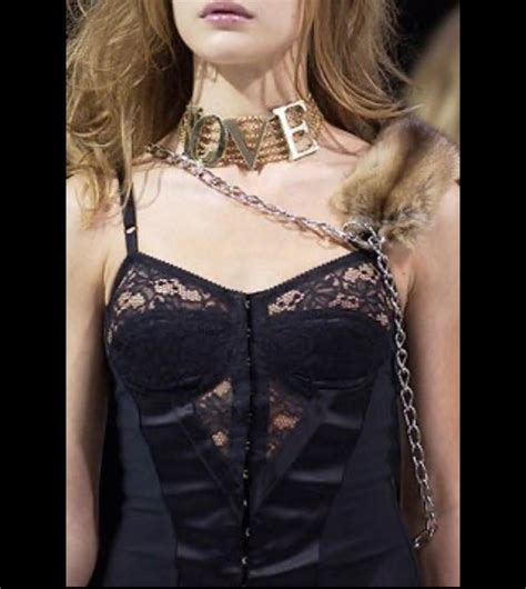 Ss 2003 Dolce And Gabbana Sex And Love Runway Sheer Bustier Black
