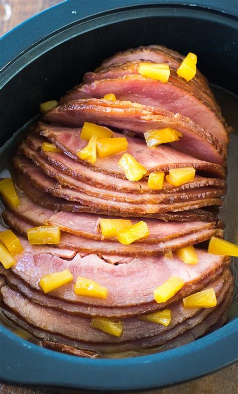 Crock Pot Brown Sugar Pineapple Ham Recipe Slow Cooker Ham