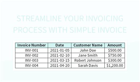 Streamline Your Invoicing Process With Simple Invoice Excel Template