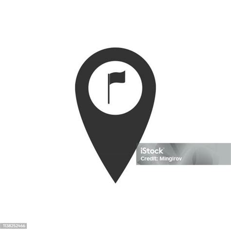 고립 된 골프 깃발 아이콘 지도 포인터 위치 표식 기 기호입니다 평면 디자인입니다 벡터 일러스트 Championship에 대한 스톡 벡터 아트 및 기타 이미지 Istock