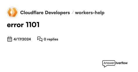 Error 1101 Cloudflare Developers
