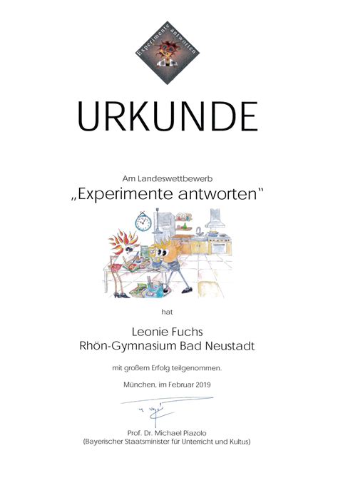Experimente Antworten” Rhön Gymnasium