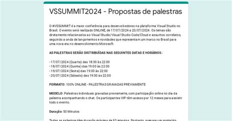 Ramon Durães 🚀🤖🌎 On Linkedin Vssummit2024 Propostas De Palestras