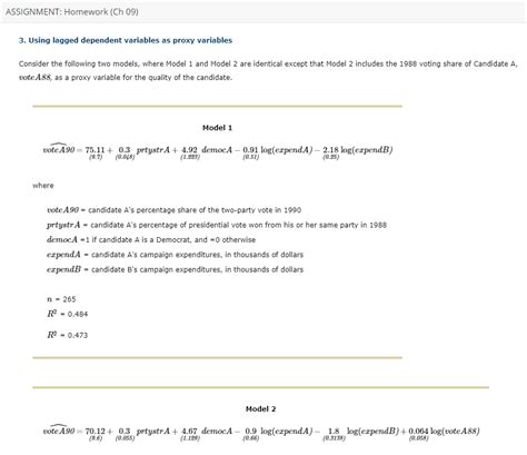 solved 3 using lagged dependent variables as proxy
