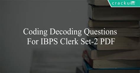 Coding Decoding Questions For IBPS Clerk Set PDF Cracku
