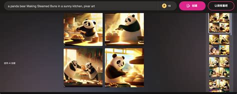 A Panda Bear Making Steamed Buns In A Sunny Kitchen Pixar Art Aigc
