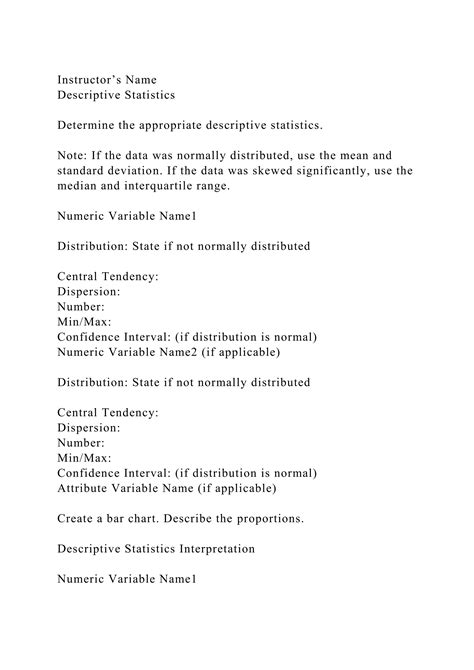 Descriptive Statistics And Interpretation Exampleqnt561 Ver Docx
