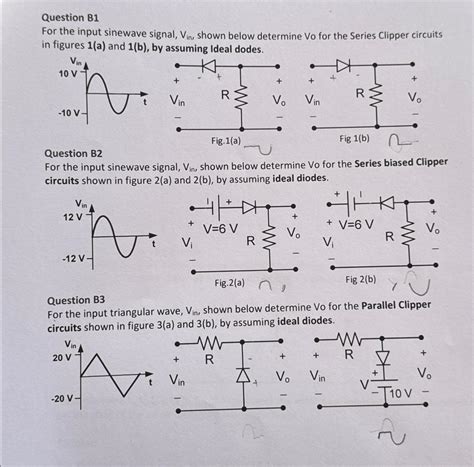 Solved Question B1For the input sinewave signal, Vin , | Chegg.com