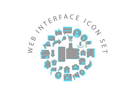 Web Interface Icon Set Design On White Background 10743371 Vector Art