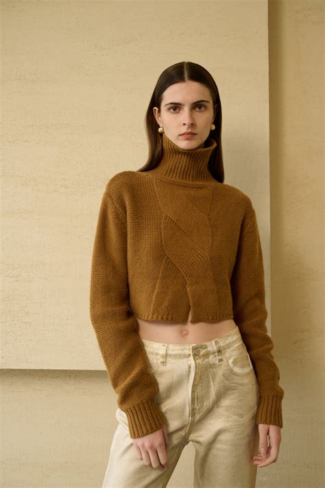 Cropped Turtleneck Sweater Ancosti