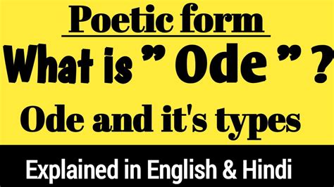 Ode And It S Types Odes In English Literature Examples Of Odes