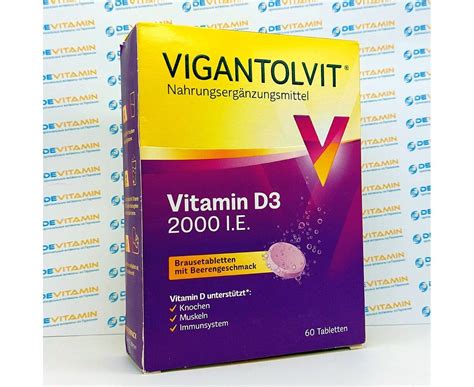 Vigantolvit 2000 I.E., Вигантолвит 2000 ед 60 шипучих таблеток, витамин ...