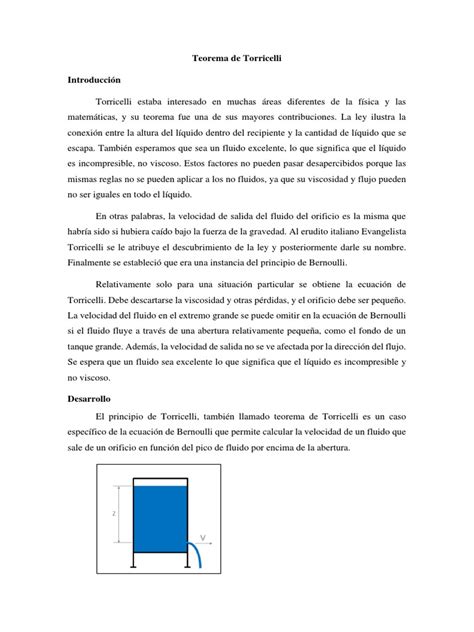 Teorema De Torricelli Pdf