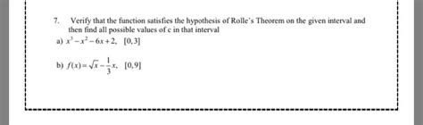 Solved Verify That The Function Satisfies The Hypothesis Of Chegg