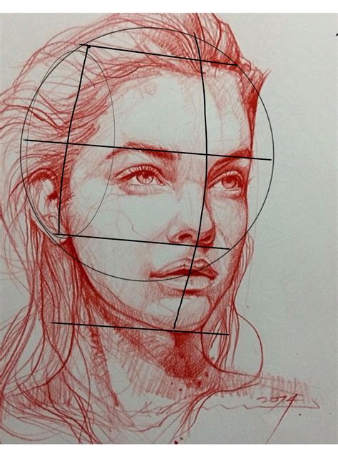 Loomis Diagram On A Sketch By Alvin Chong Portrait Drawing Face Drawing Portrait Art