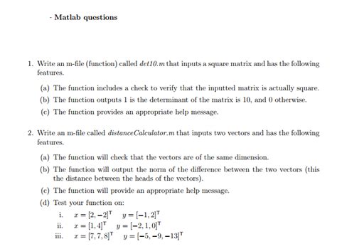 Solved Write An M File Function Called Det M That Inputs Chegg Com