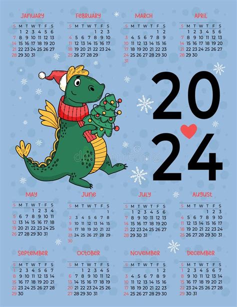 2024 Yearly Animal Calendar Stock Illustrations 12 2024 Yearly Animal