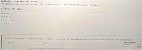 Solved Problem 8 10 Of Assignment Value A Playground Merry Go