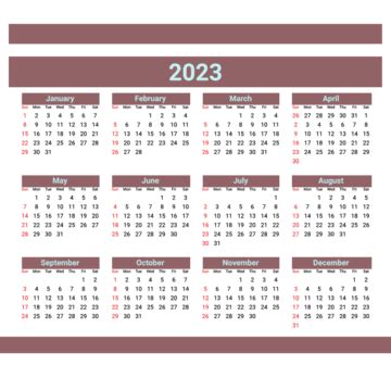 2023 Date Annual Business Calendar Day Design Element Event Month
