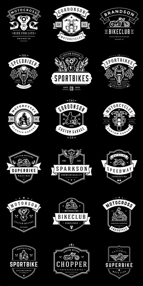 摩托车机车队车友会俱乐部维修修理店标队徽logo标志 6 花瓣网