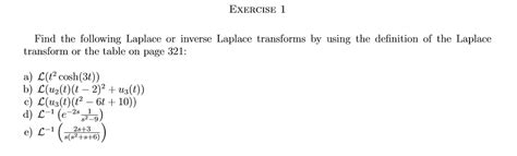 Solved Find The Following Laplace Or Inverse Laplace