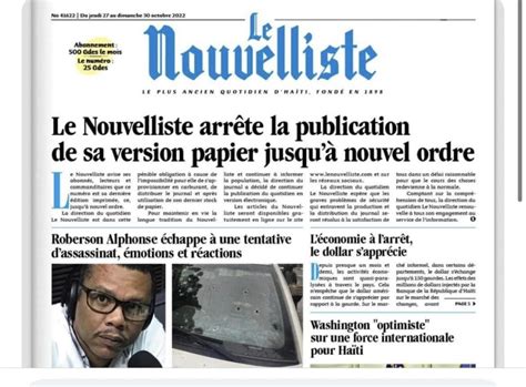 Crise de carburant Le Nouvelliste suspend sa version imprimée Haiti24
